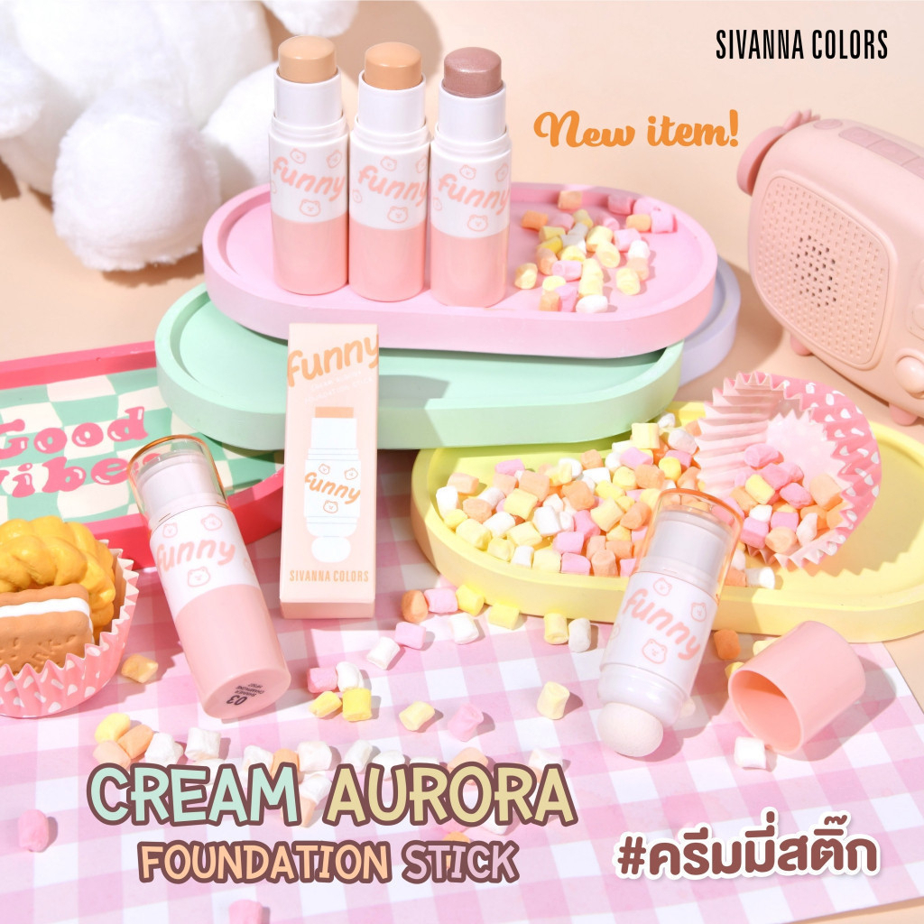 (1ชิ้น) HF507 Sivanna Colors รองพื้น แบบแท่ง Cream Aurora Foundation ...