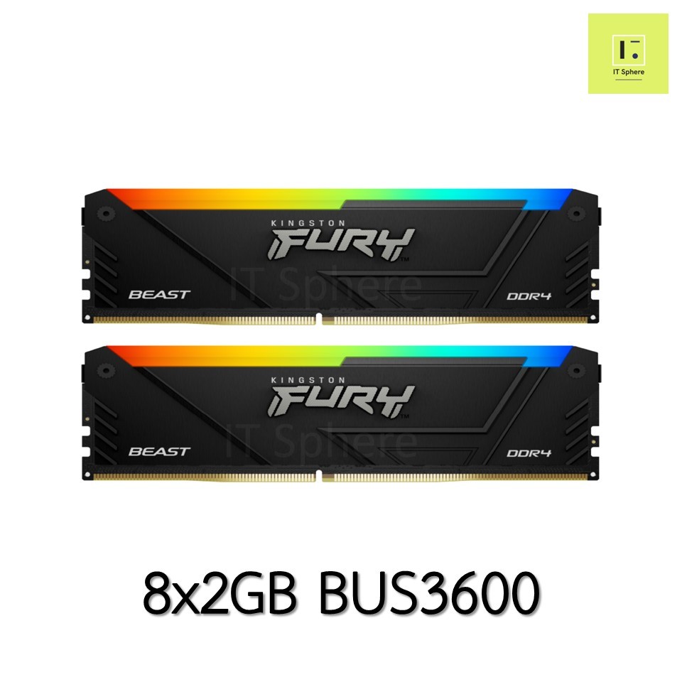 [ ศูนย์ไทย ] Ram PC Kingston Fury RGB NEW 8GB 16GB 32GB BUS 2666 3200 Beast rgb ddr4 แรม Kington ...