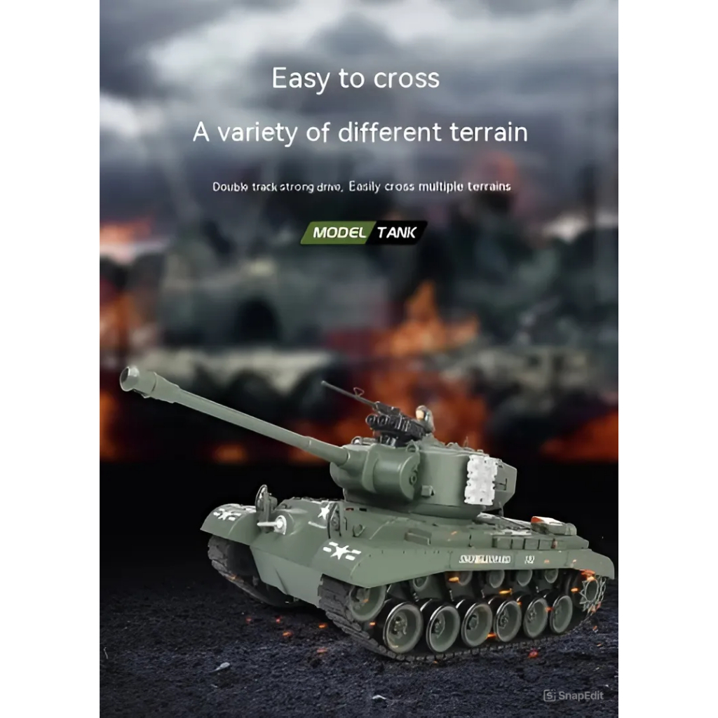 รถบังคับ 1/18 ZY021-814 BATTLE TANK Us M26 Panxing Tank Car Rc รถทหาร ...