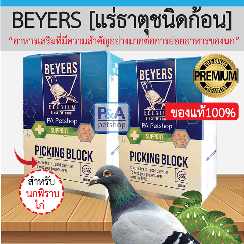 Beyers Plus Picking Block_แร่ธาตุรวมแบบก้อน / ช่วยย่อยสำหรับนกพิราบ ไก่ ...