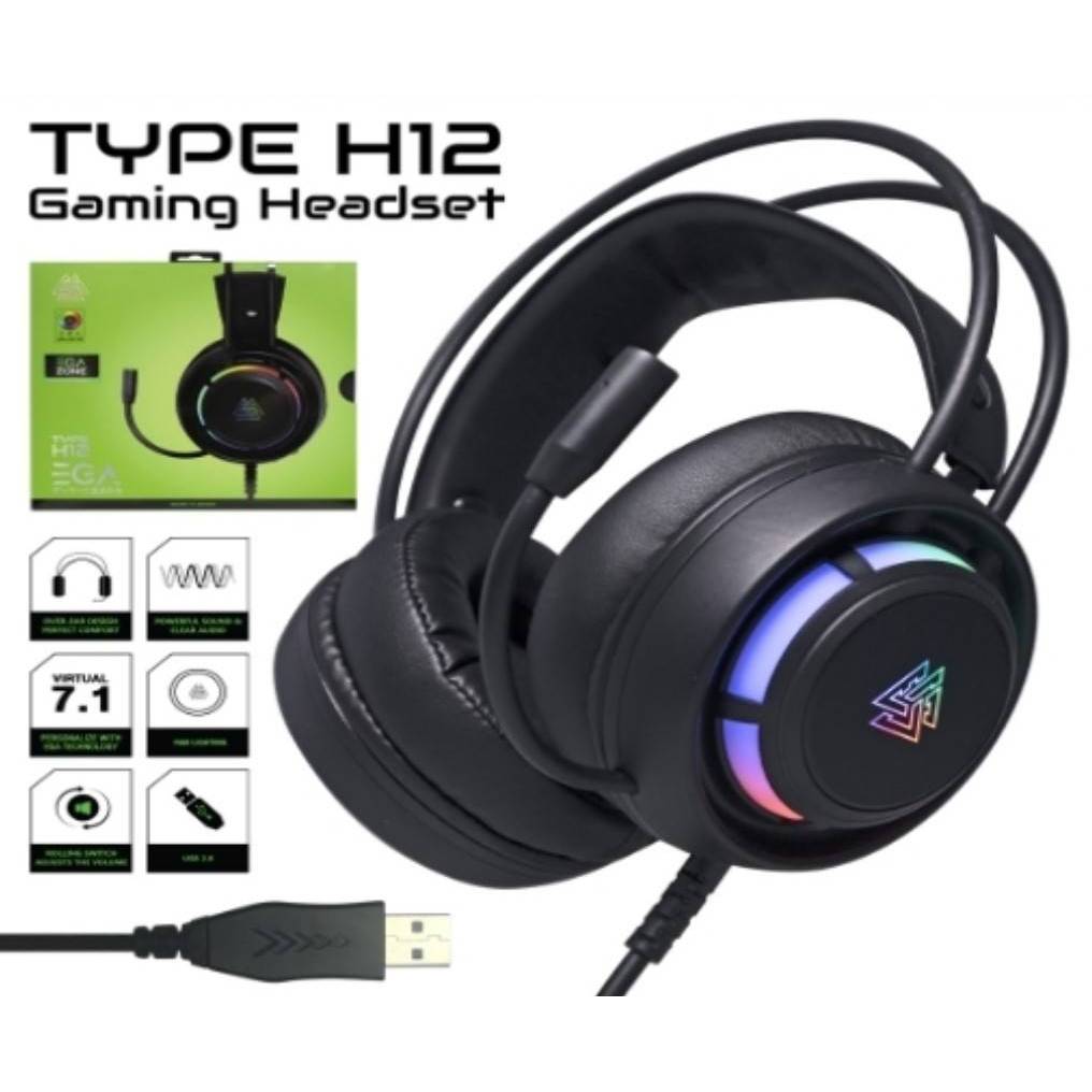 หูฟังเกมมิ่ง 7.1 EGA TYPE H12 GAMING HEADSET เสียบช่อง USB ใช้งานได้ ...