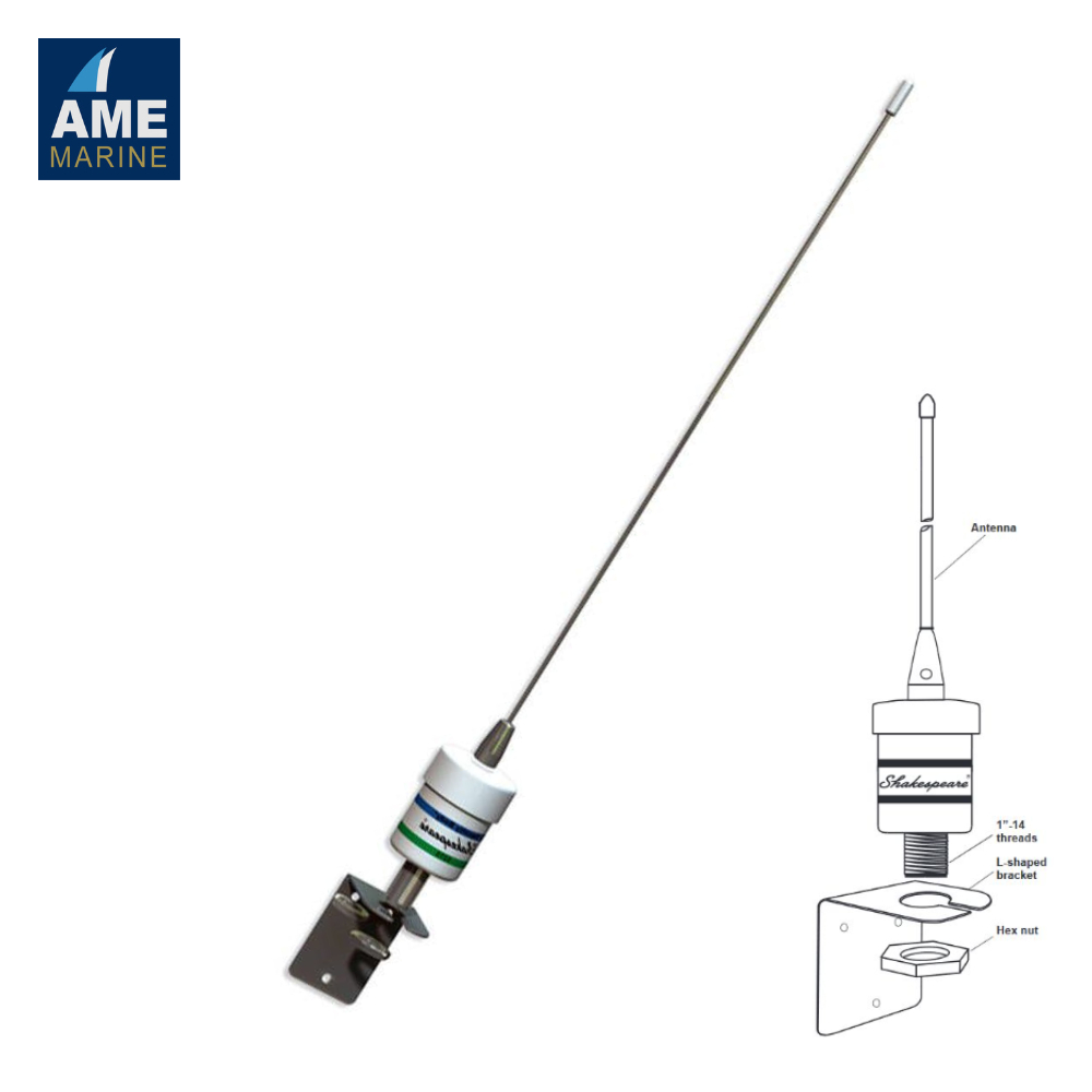 Marine Vhf Antenna Shakespeare 5215-AIS 3-Foot VHF AIS Sailboat Antenna ...
