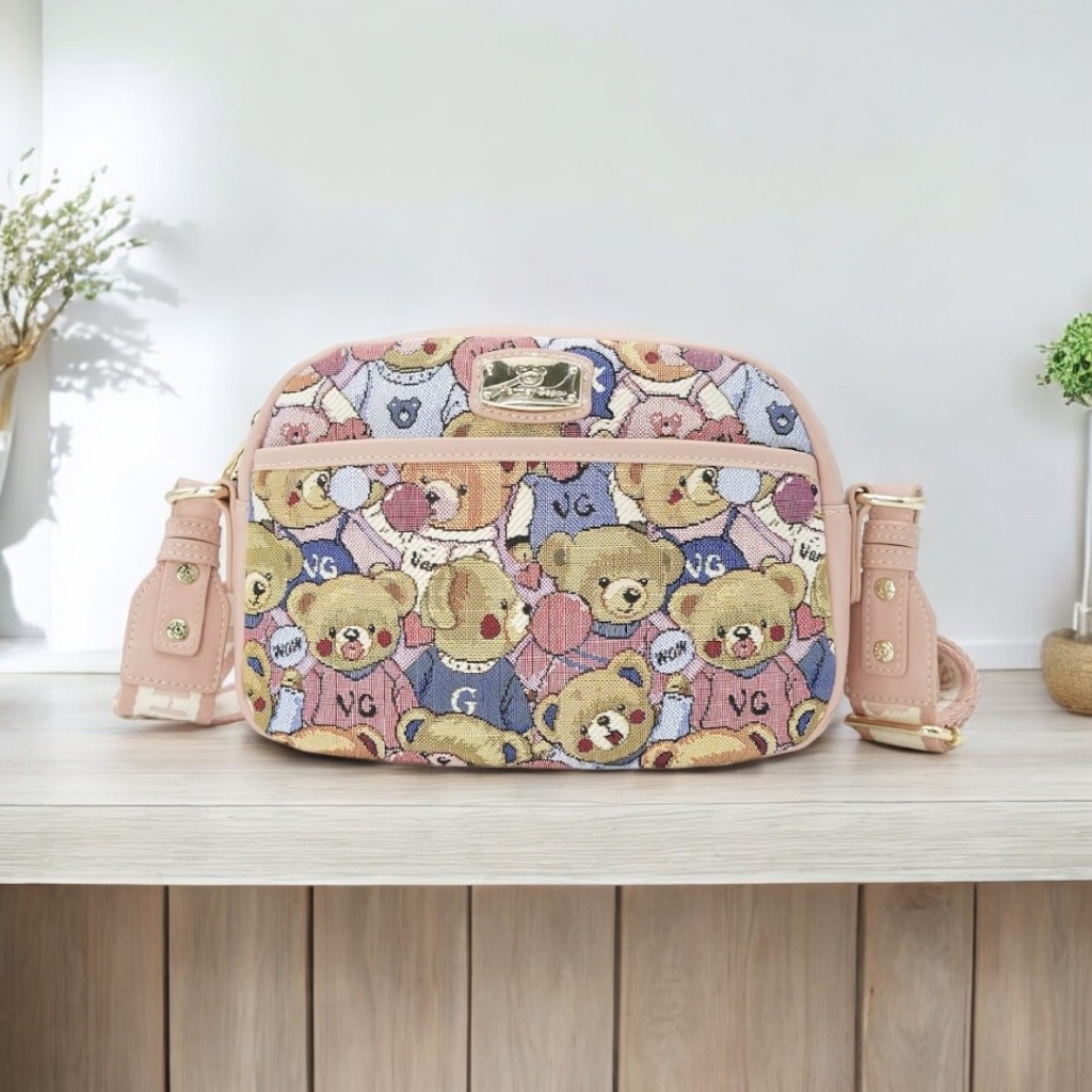 Henneybear-H1194 รุ่น Rainy bag ลาย Popo Bear กระเป๋าสะพายข้าง กระเป๋า ...