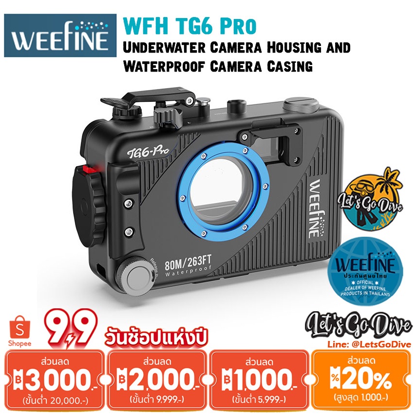 WEEFINE - WFH TG6 Pro Underwater Camera Housing for Olympus TG7 / TG6 ...