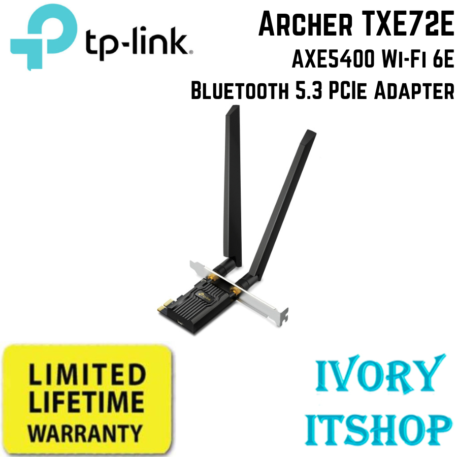 TP-Link Archer TXE72E AXE5400 Wi-Fi 6E Bluetooth 5.3 PCIe Adapter อะแดปเตอร์ไวไฟ 6E บลูทูธ 5.3 ...