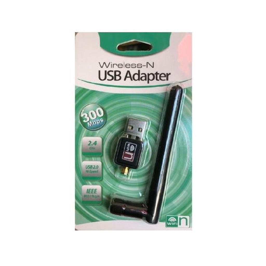 อุปกรณ์ Wireless WiFi Adapter 300Mbps 2dbi แบบ USB Wireless 2.4G WiFi ...