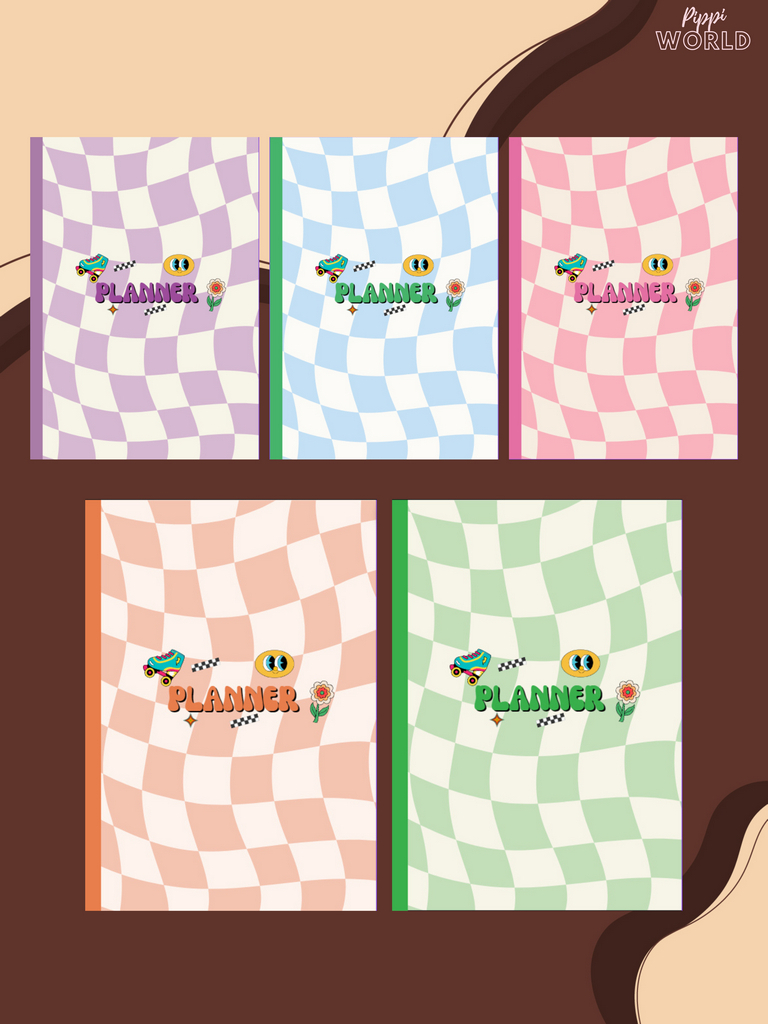 NEW!! สมุดแพลนเนอร์ 2568 (Planner 2025) ขนาด A5 พิมพ์สี Pippi World (V ...
