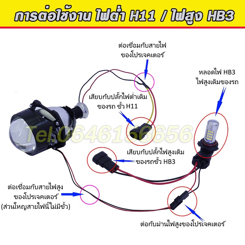 ปลั๊กแปลงH11 สำหรับโปรเจคเตอร์ Bi led ให้เสียบกับปลั๊กเดิมของรถได้และ ...
