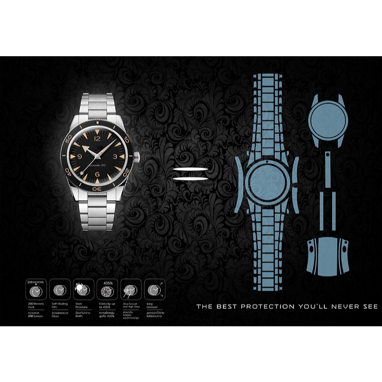ฟิล์มกันรอยนาฬิกา Protection Film สำหรับ แบรนด์ รุ่น Omega Seamaster ...