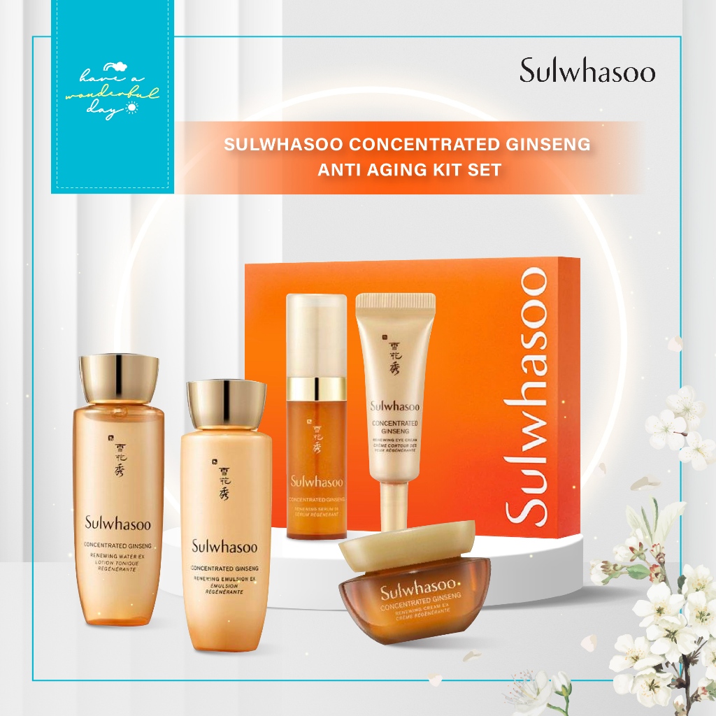 SULWHASOO Concentrated Ginseng Anti-Aging Kit (5 items) เพื่อผิวที่มีริ้วรอย ฟื้นฟูผิวอ่อนเยาว์ ...
