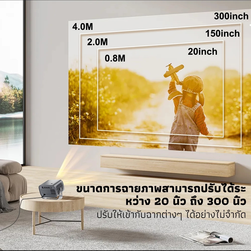 โปรเจคเตอร์ A10 projector Pro 4K iPhone / Android12 WiFi 1080P 1280 ...