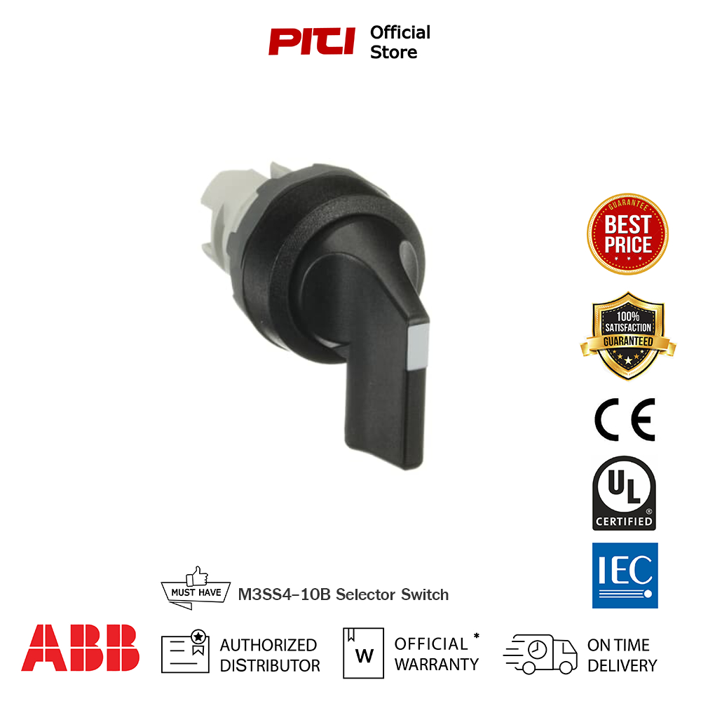 ABB M3SS4-10B-20 2NO Selector สวิตซ์แบบด้ามจับยาว 3 ตำแหน่ง บิดค้าง สำดี Modular Pilot devices ...