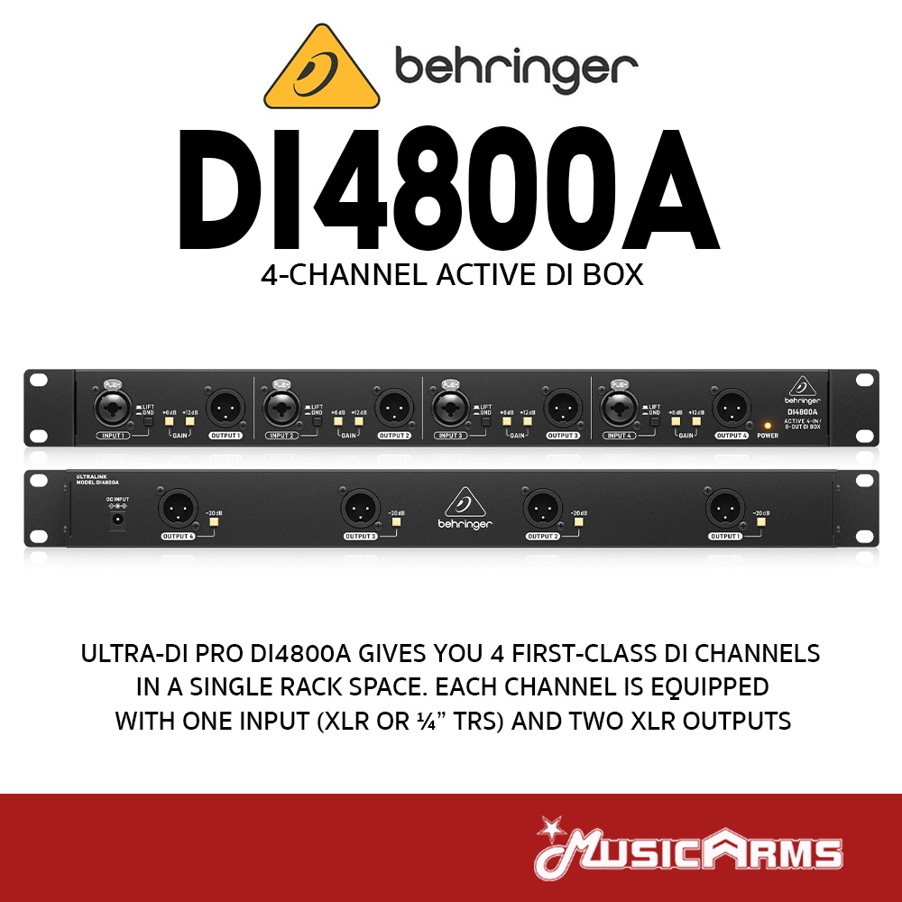 Behringer Ultra-DI Pro DI4800A ดีไอบ๊อกซ์ 4-Channel Active DI Box รับ ...