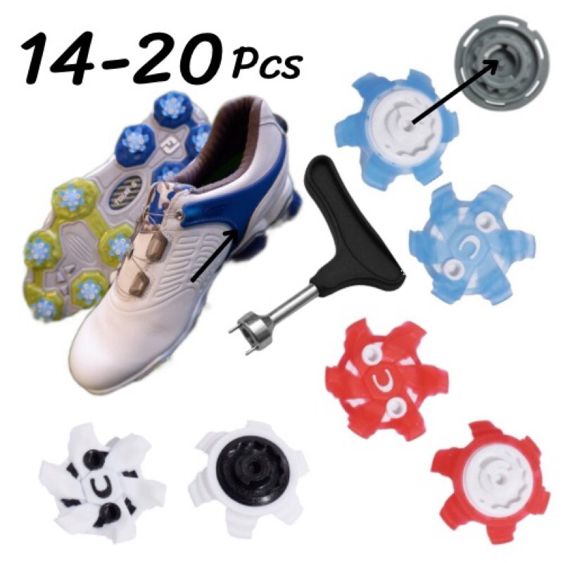 ปุ่มรองเท้ากอล์ฟ 14-20 pcs.+/ประแจ spikes cleats golf shoes +/wrnch ...