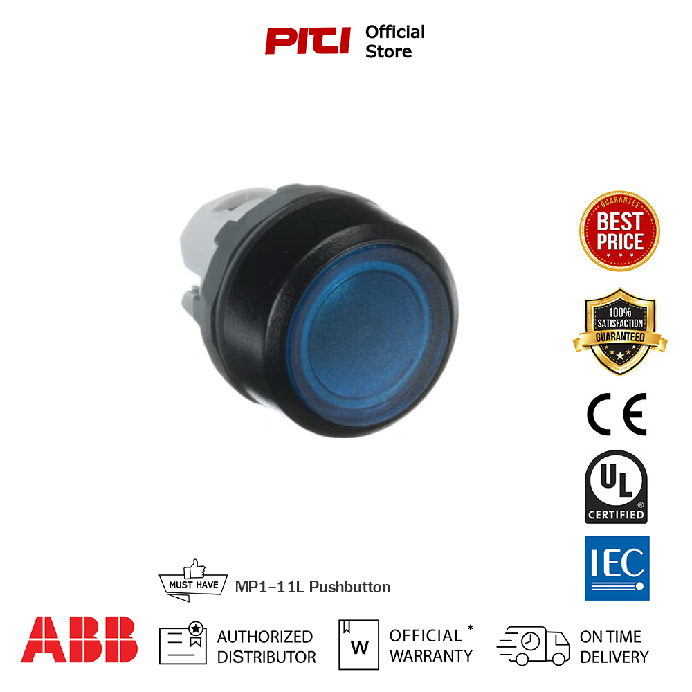 ABB MP1-11L Operator Pushbutton Head ส่วนหัวปุ่มกดแบบเรียบ กดเด้งกลับ Modular Pilot devices ...