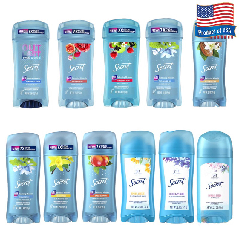 Secret Clear Gel/Solid Deodorant . ระงับกลิ่นกาย นำเข้า USA | Shopee ...