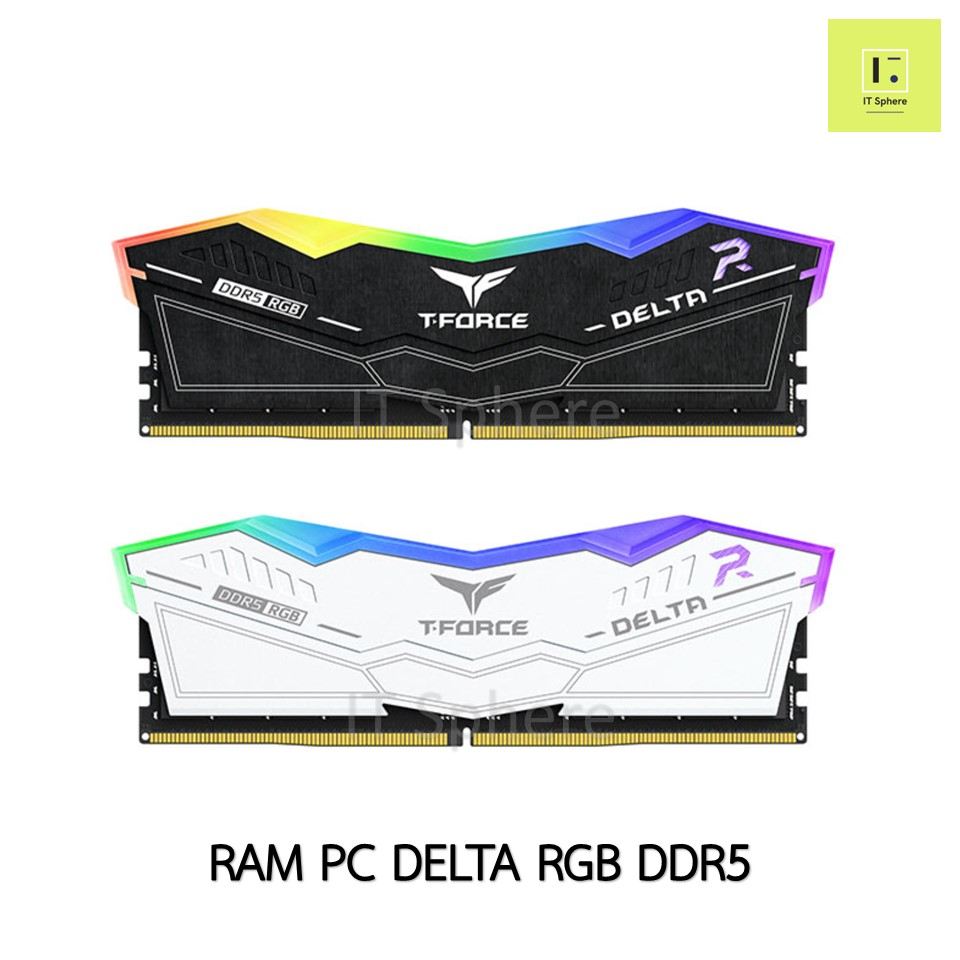 Ram DDR5 T-force delta สีดำ สีขาว 16-32 GB 16GB 32GB 64GB 16x1gb 16x2gb ...