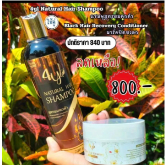 แชมพูปิดผมดำ+มาร์กปิดหงอก 4YL ผลิตจากสารสกัดธรรมชาติ ปราศจากสารเคมี | Shopee Thailand