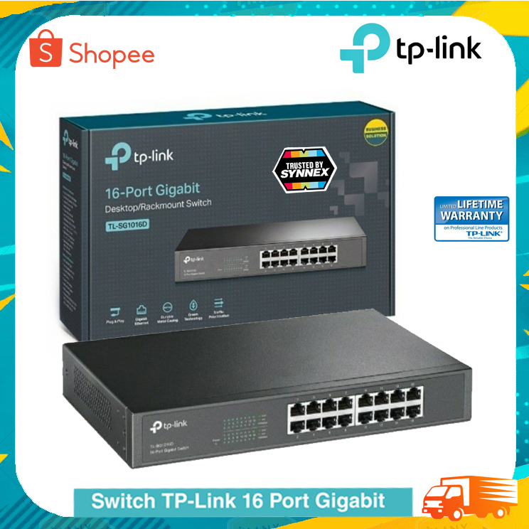 TP-LINK TL-SG1016D 16-Port Gigabit Desktop/Rackmount Switch | Shopee Thailand