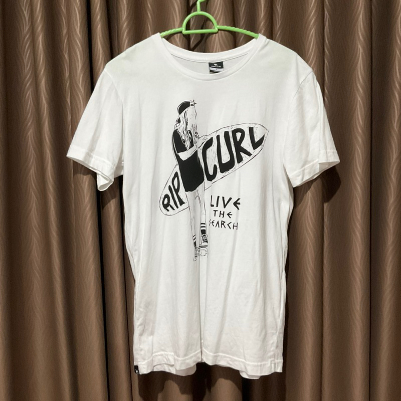 Rip Curl เสื้อยืด แขนสั้น ผู้ชาย สีขาว LIVE THE SEARCH ไซส์ s (อก 38 ...