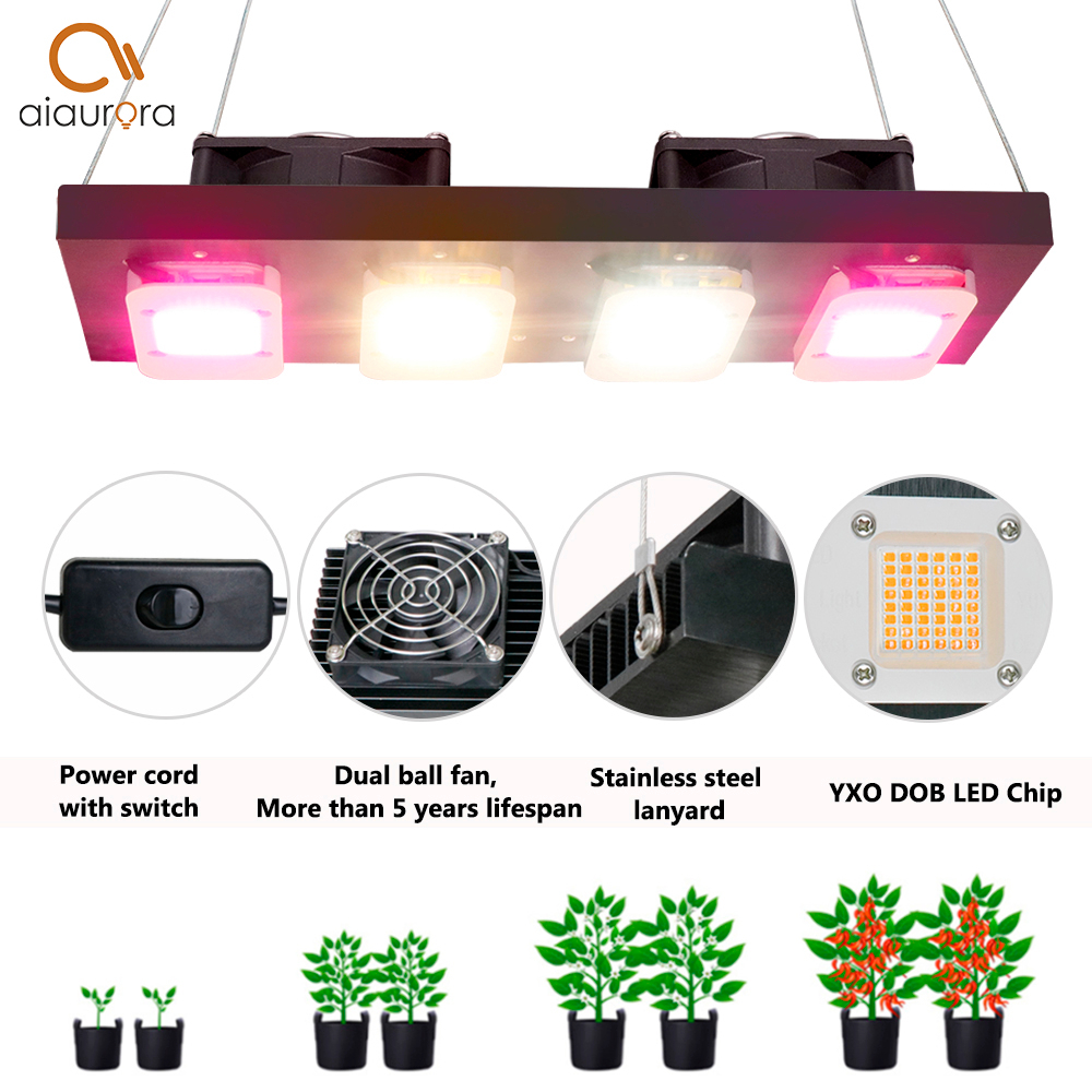 SamsungLM283B DOB chip 200W ไฟปลูกกัญ 3500k 6000k 370-780nm ไฟ led ปลูก ...