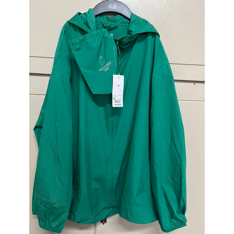 เสื้อคลุมมีฮู้ดซิป Uniqlo Airism UV protection ขนาด XL สี Green สินค้า ...