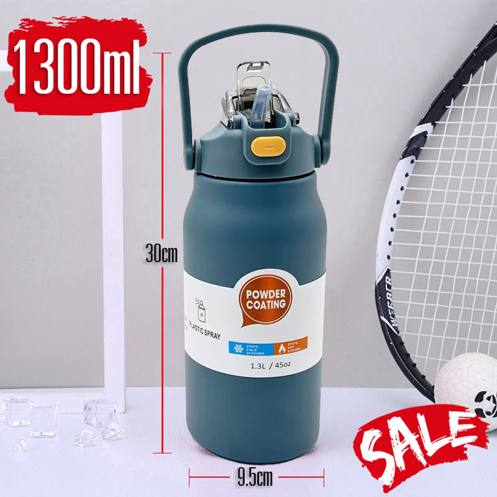 กระบอกน้ำเก็บอุณหภูมิร้อน-เย็น 1300ml 1700ml สแตนเลส316 กระติกน้ำสแตนเลสเกรด316 เก็บเย็นยาวนาน ...