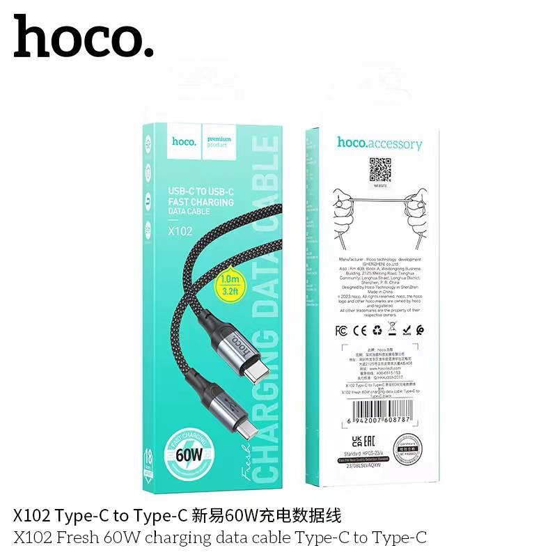 Hoco X102 สายชาร์จแบบสายถัก ความยาว1เมตร รุ่นใหม่ล่าสุด แท้100% | Shopee Thailand