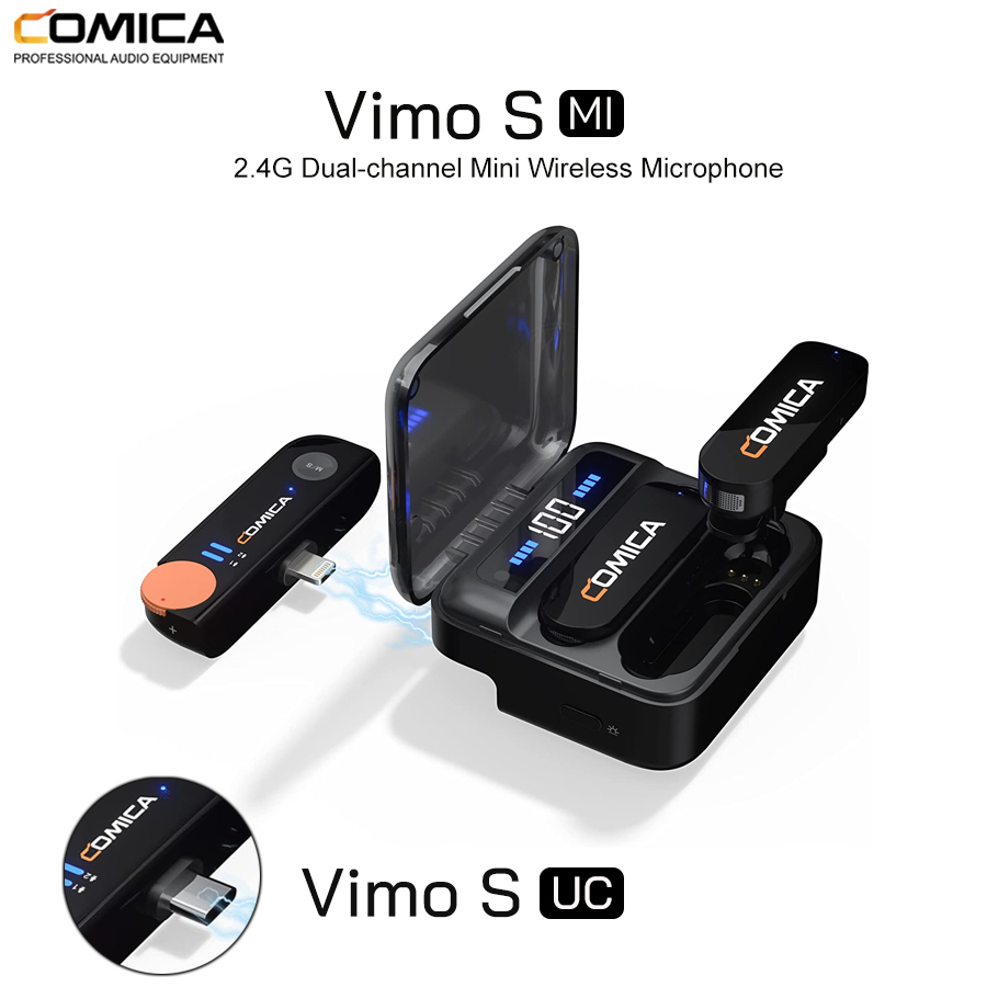 Comica Vimo S-MI 2.4G Dual-channel Mini Wireless Microphone ไร้สายแบบพกพาขนาดเล็กกระทัดรัด ...