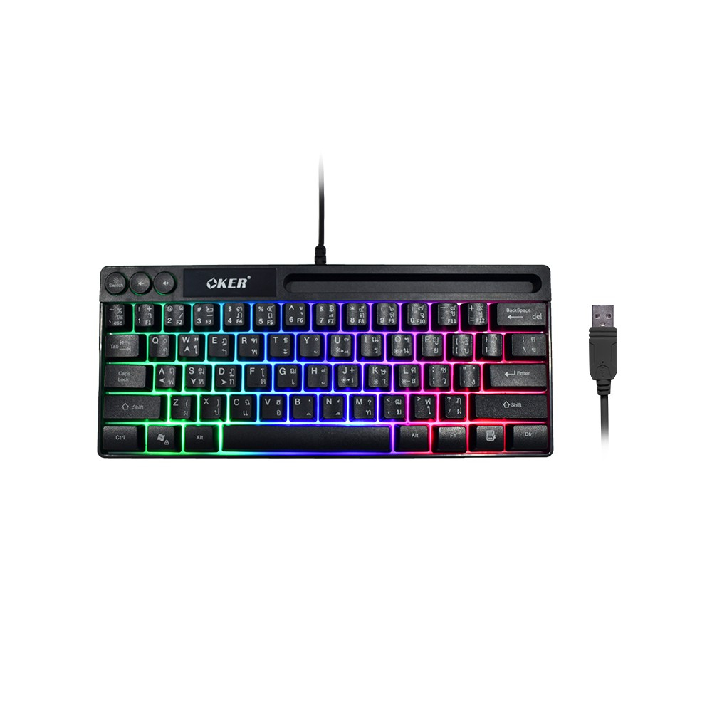 OKER RAINBOW LIGHT KEYBOARD K72 GAMING KEYBOARD | Shopee Thailand