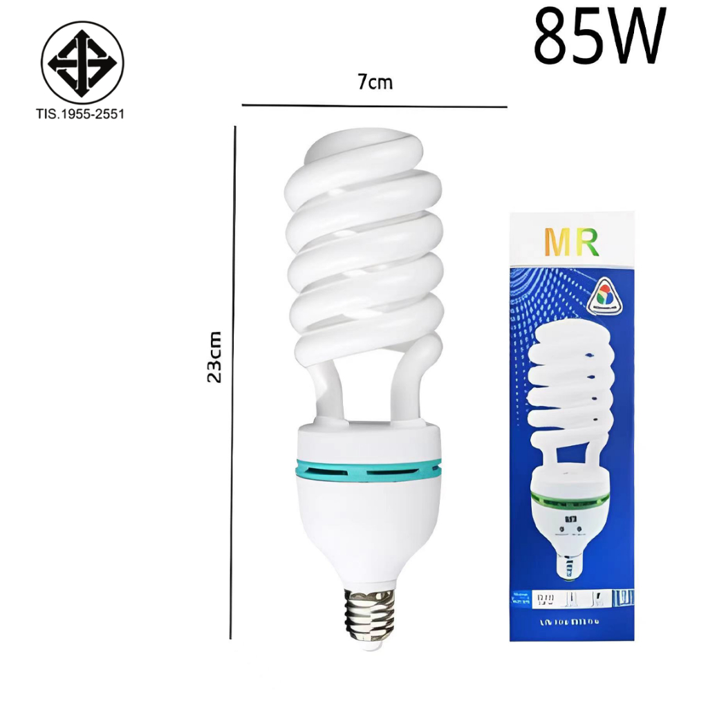 หลอดประหยัดไฟ รุ่นเฮอริเคน หลอดไฟแบบเสียบ หลอดเกลียว ขั้วเกลียว E27 หลอดไฟประหยัดไฟ ( 85W 128W ...