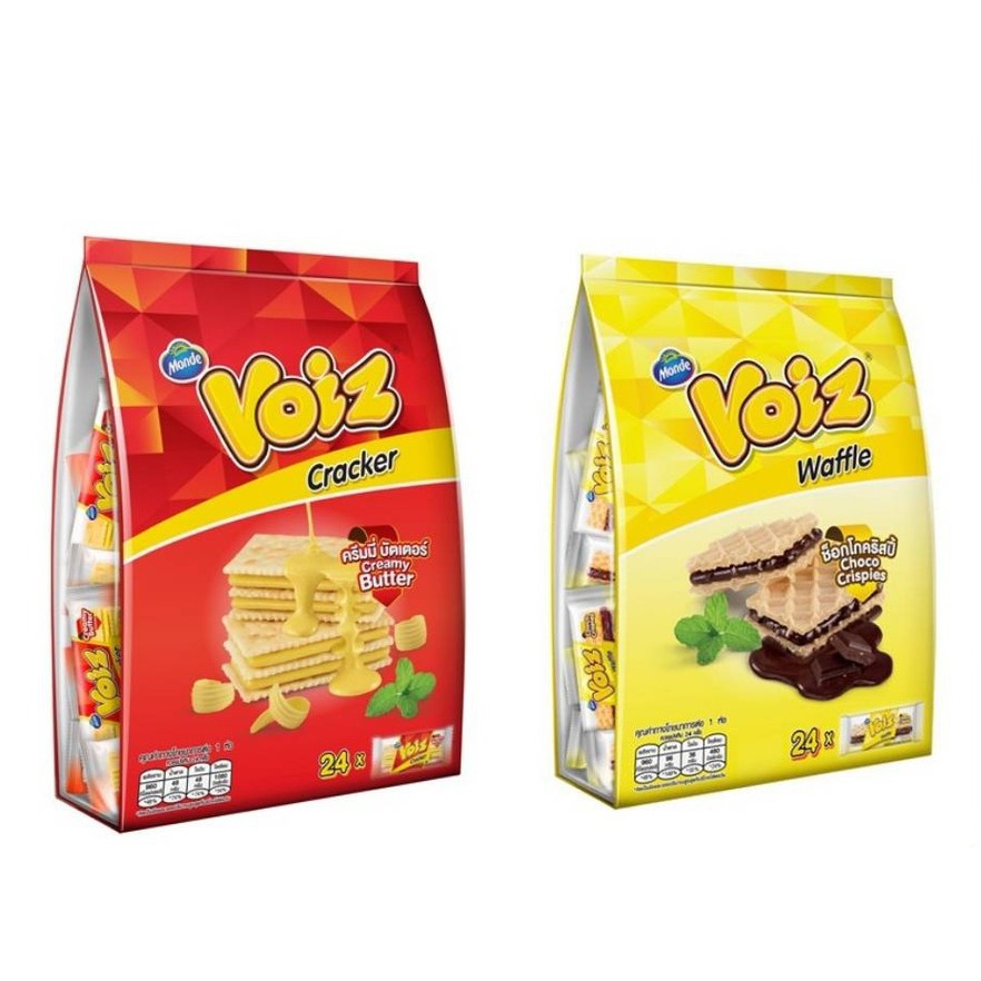วอยซ์ Voiz Cracker Creamy Butter / Voiz Waffle Choco Crispies 1ห่อ มี ...