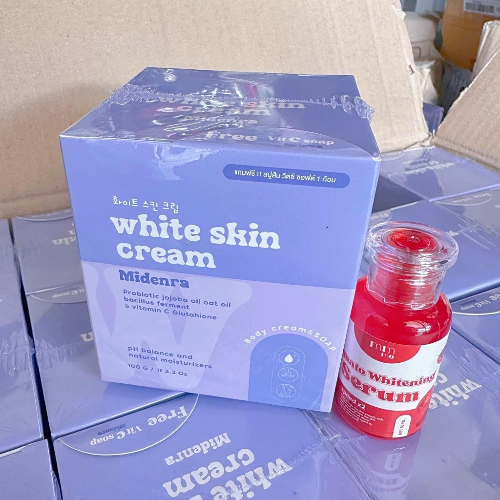 ไวท์สกินบอดี้ครีม White Skin Body Cream (มี2ชิ้น) แถมเซรั่ม1ขวด ...
