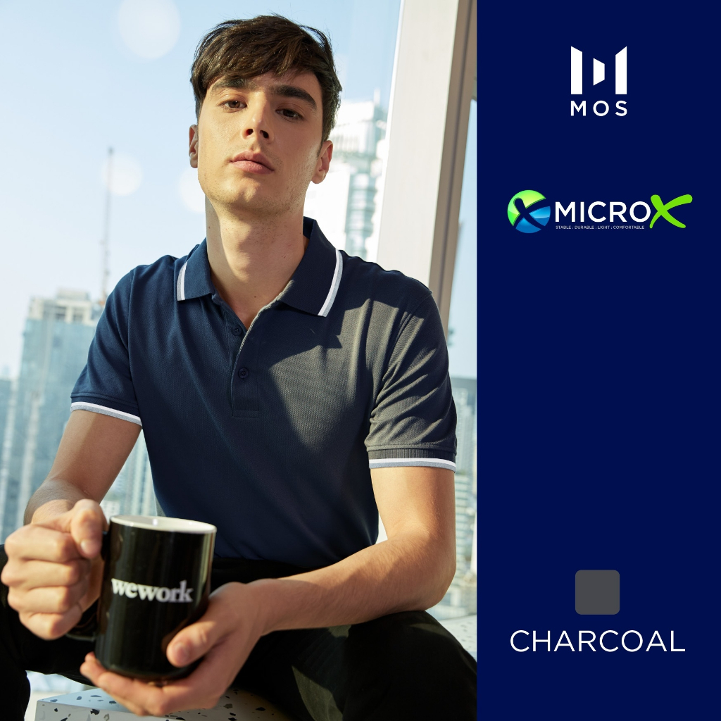 POLO MOS โปโลผู้ชาย เหมาะสมมากกับ เสื้อทีม ยูนิฟอร์ม พนักงาน ผ้า Micro-X นุ่มสบาย น้ำหนักเบา ...
