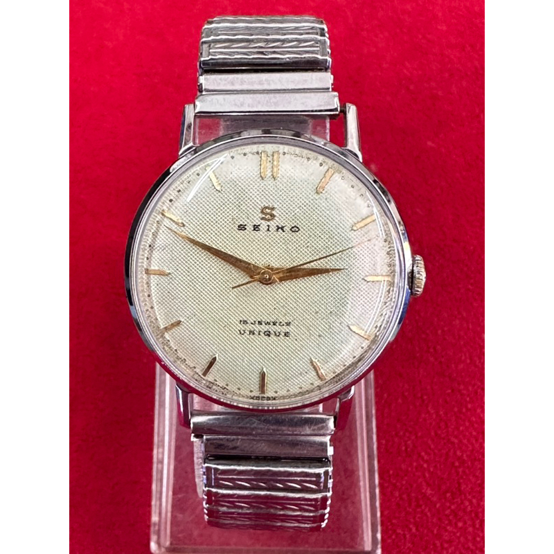 SEIKO UNIQUE 15 Jewels ระบบไขลาน หน้าปัดผ้า ตัวเรือนสแตนเลส นาฬิกาผู้ชาย มือสองของแท้ | Shopee ...