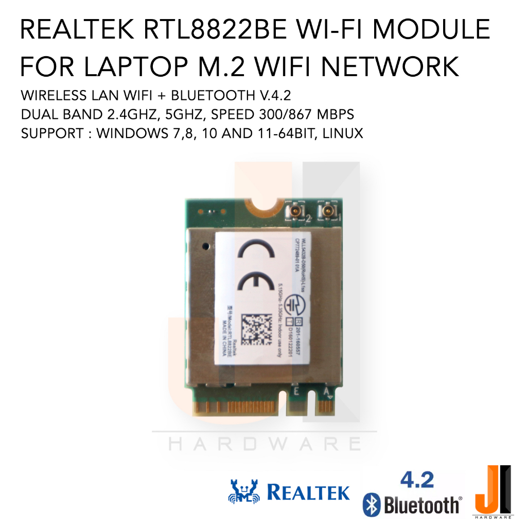 Realtek RTL8822BE Wi-Fi module card for notebook + bluetooth v.4.2 dual ...