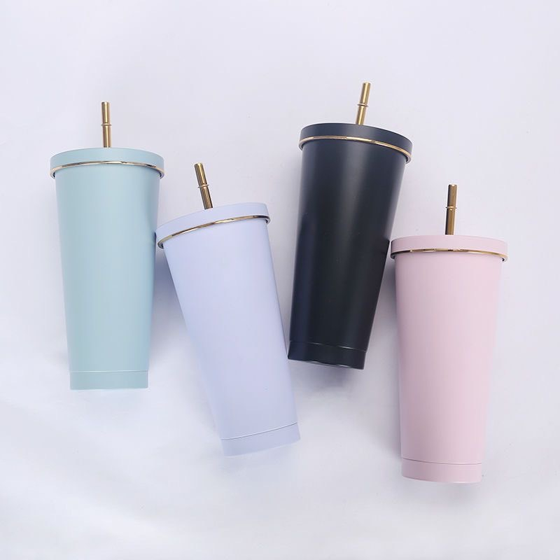 แก้วกาแฟ 750ml แก้วเก็บอุณหภูมิร้อน-เย็น แก้วน้ำสแตนเลส304 แถมฟรีหลอด+แปรงขัด | Shopee Thailand