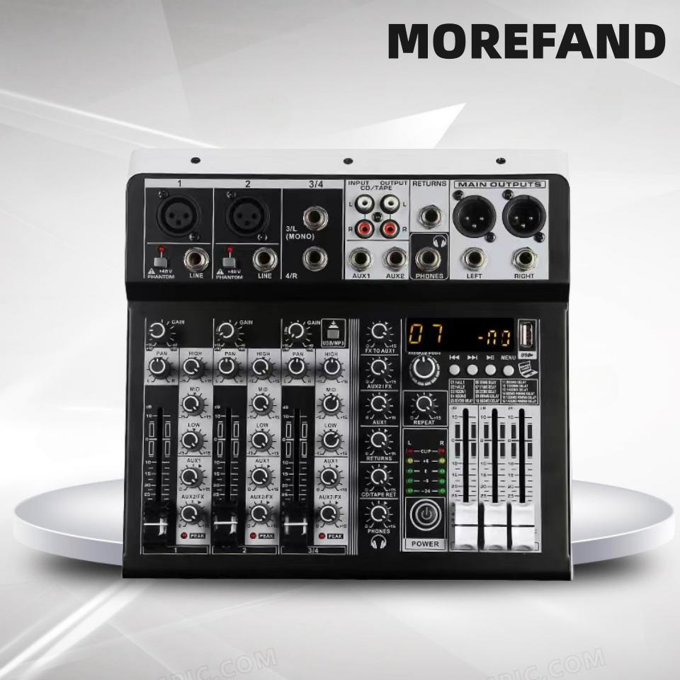 【MOREFAND】มิกเซอร์ เครื่องเสียง Bluetooth 4 / 6 / 8 ช่อง mixer เครื่องเสียง 16 DSP มิกเซอร์เอฟ ...