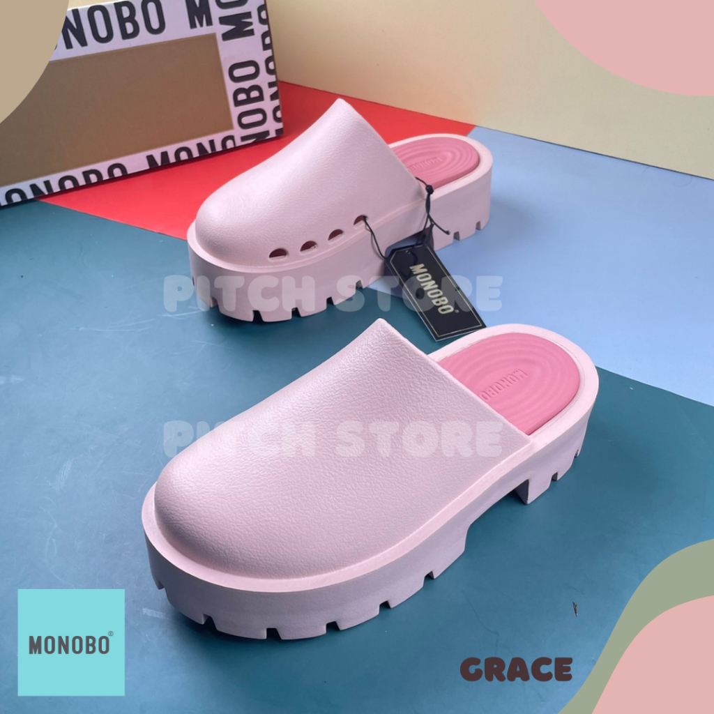 Monobo รองเท้าแตะแบบสวมส้นสูงผู้หญิง รุ่น Grace (5-8) | Shopee Thailand