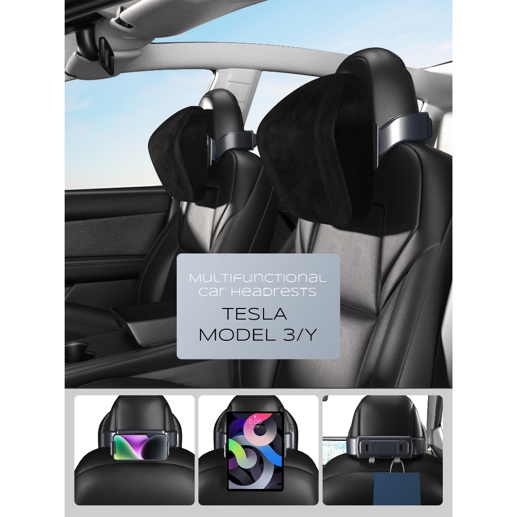 Tesla หมอนรองคอ หนัง PVC ปรับระดับความสูงได้ อเนกประสงค์ พร้อมที่ยึดมือ ...