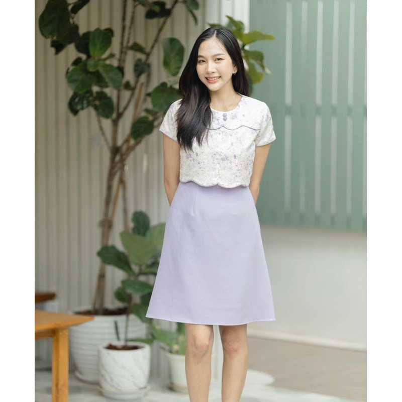 เดรส ใส่เล่นหรือทำงาน สีม่วง p.nipa | Shopee Thailand
