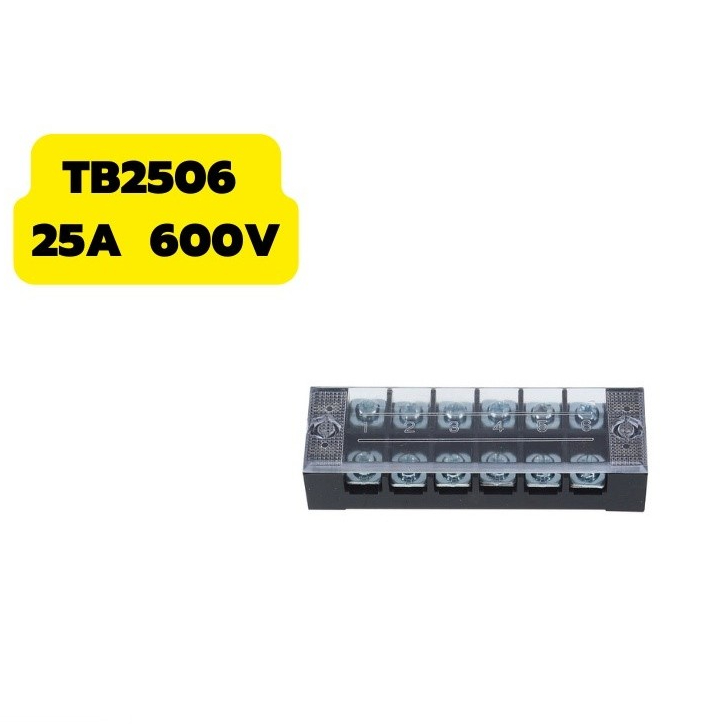 เทอร์มินอล 600V 25A Terminal Block เทอร์มินอล TB2503 TB2504 TB2506 ...