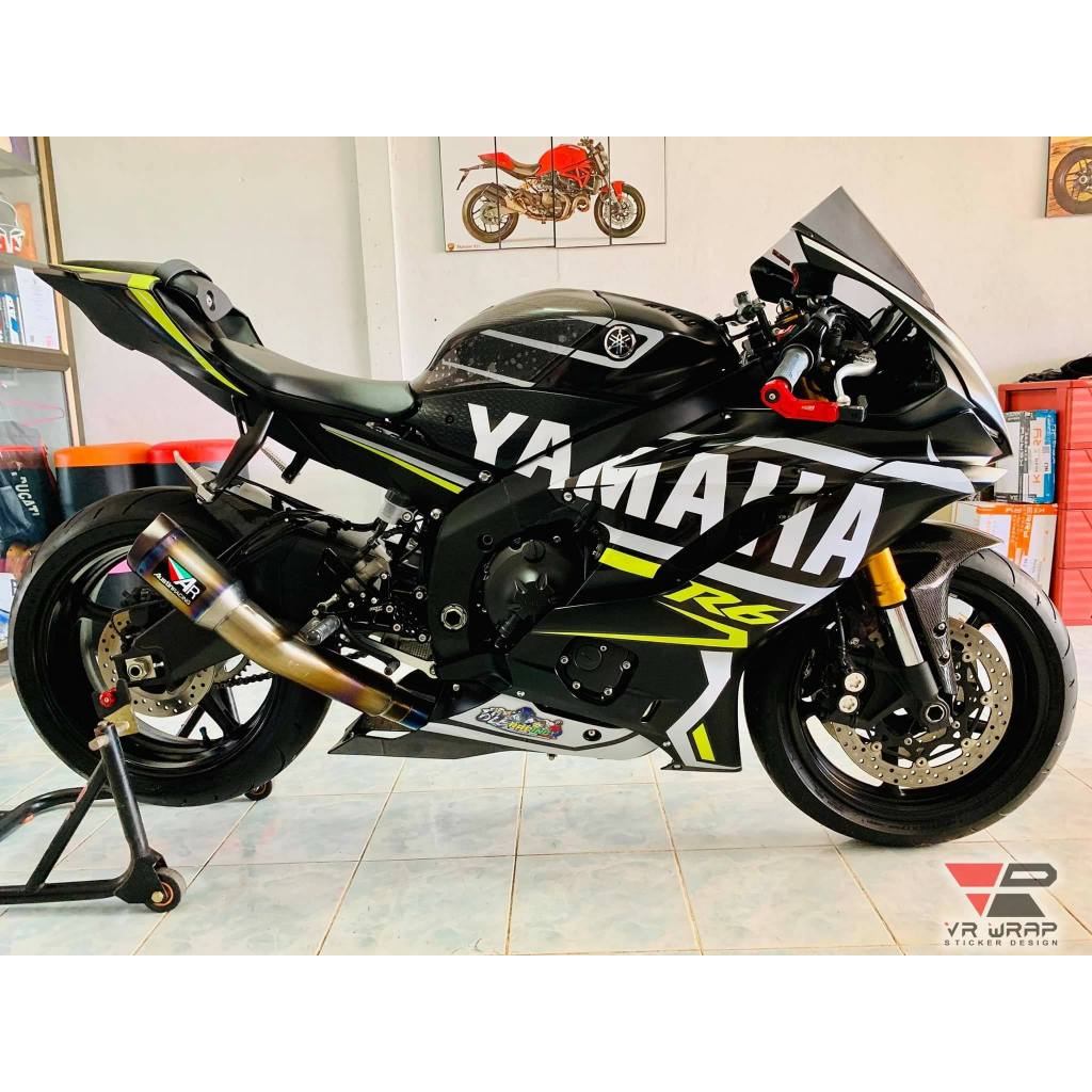 สติ๊กเกอร์ yamaha R6 ลาย YAMAHA สำหรับรถสีดำล้วน | Shopee Thailand