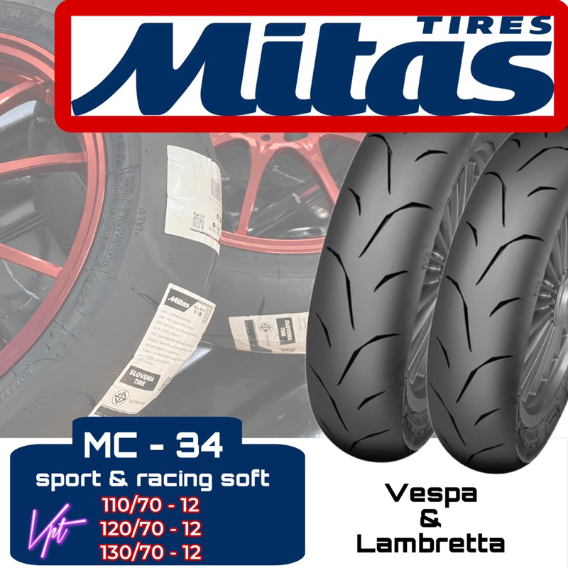 ยาง-Mitas MC34 ยางเวสป้า ตรงรุ่น (สปอร์ต/แน่น/หนึบ) Vespa&Lambretta (ซื้อเป็นชุดถูกกว่า ...
