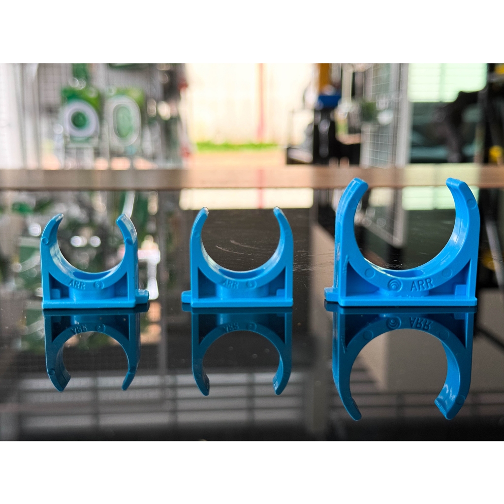 คลิปก้ามปู คลิปจับท่อ ที่จับท่อ PVC สีฟ้า ขนาด 1/2นิ้ว(4หุน) , 3/4นิ้ว ...