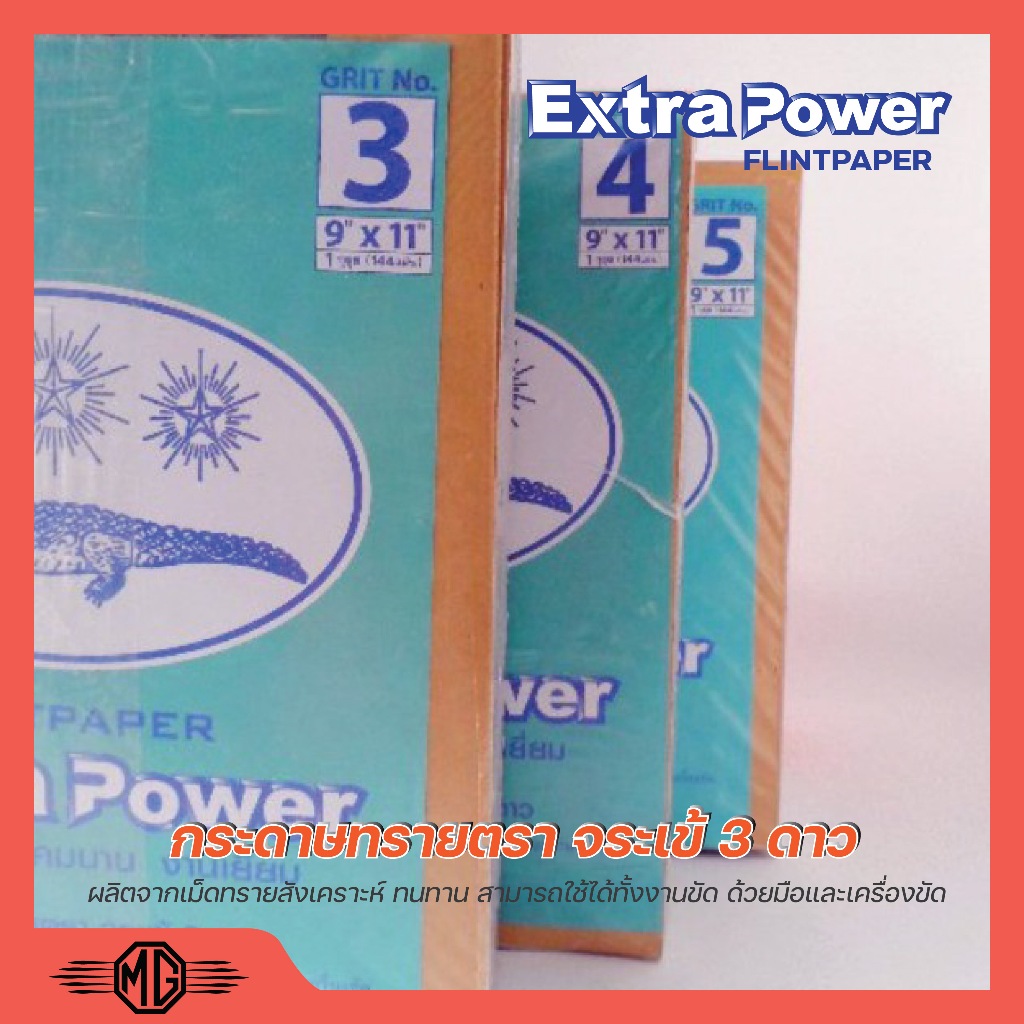 กระดาษทรายขัดไม้ตราจระเข้ ExtraPower เบอร์ 0-5 รุ่นเอ็กซ์ตร้าพาวเวอร์ เพิ่มพลังขัด งานเยี่ยม ...