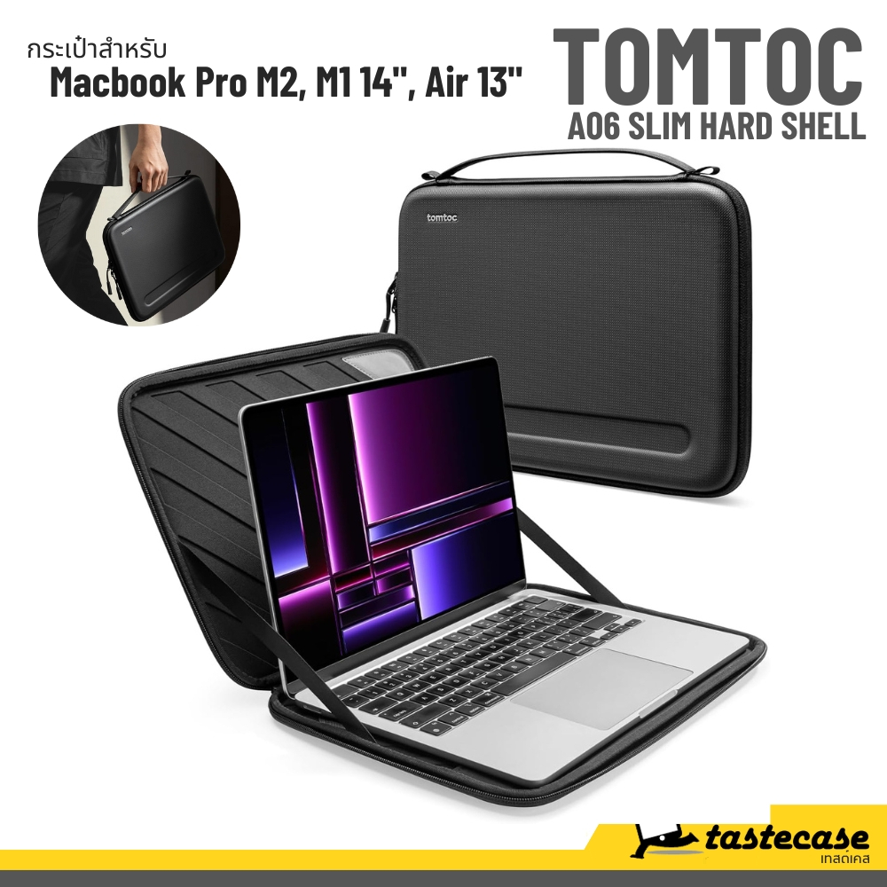 Tomtoc A06 Slim Hard Shell เคสกันกระแทกสำหรับ Macbook Pro M2, M1 ขนาด 14", Macbook Air M2, M1 ...
