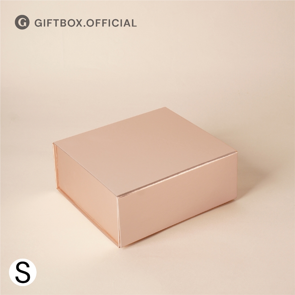 Gift box - Magnetic foldable box - Rose Gold : size S กล่องแม่เหล็ก ...