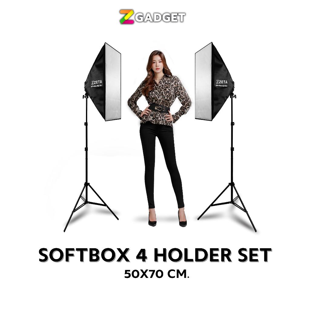 ไฟสตูดิโอ Softbox ขนาด 50x70 4 หัว 24w และขาตั้งไฟ 2 m. Softbox Light box Kit 50x70 1P 4 LED 24w ...
