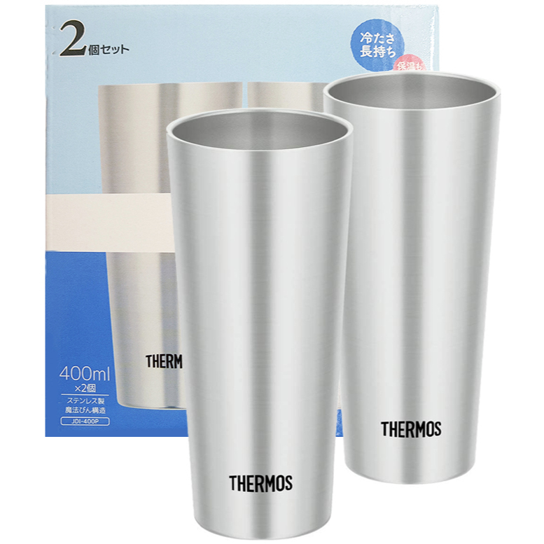 Thermos JDI-400 แก้วเก็บอุณหภูมิ สูญญากาศ แบบสแตนเลส 2 ชั้น เก็บความร้อน ความเย็น ขนาด 400ml ของ ...